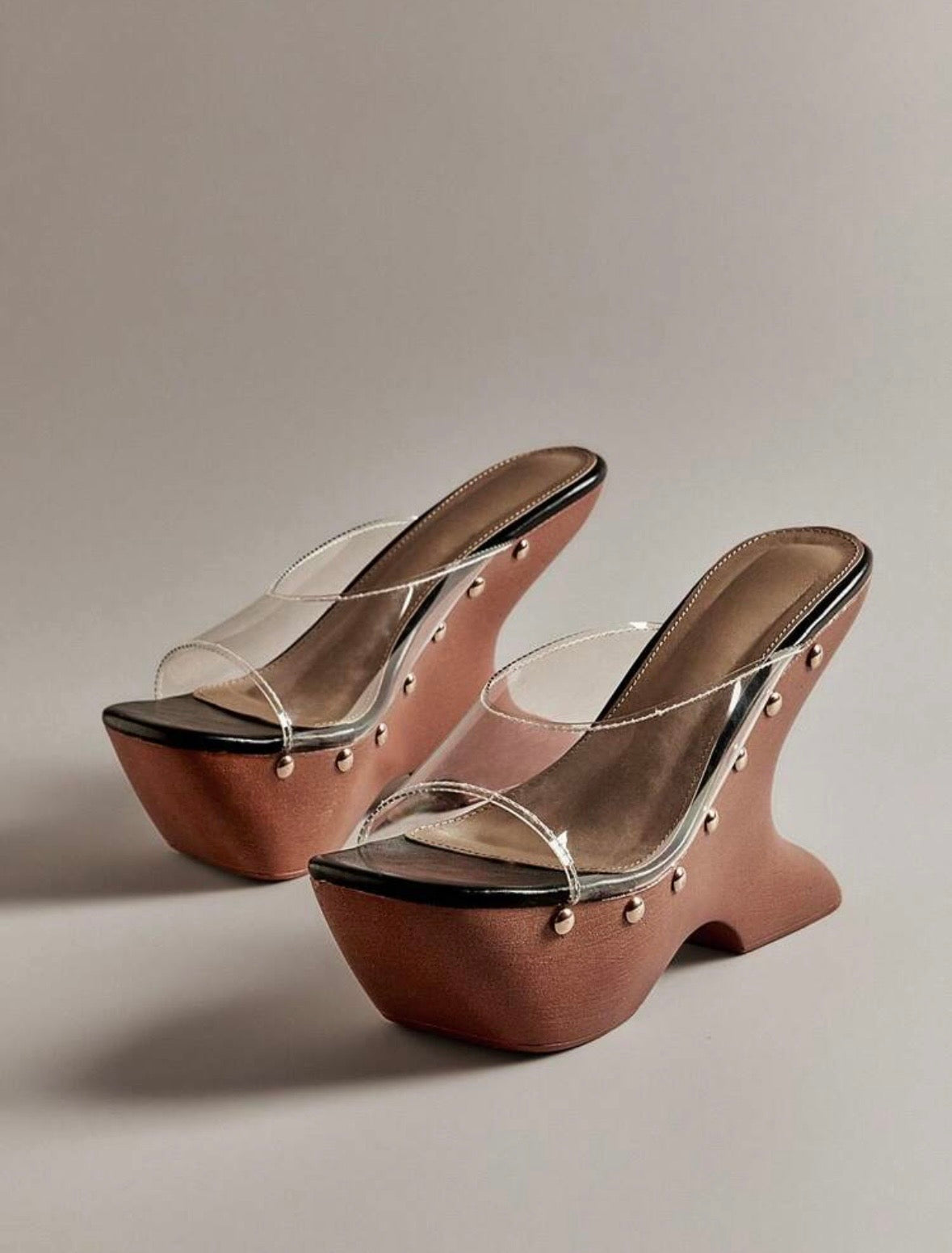 “Rock Bottom” Brown Wedge Heel – Queens Bazaar